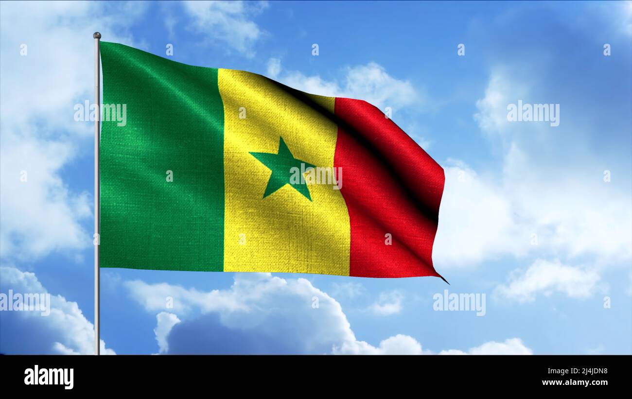 Flag of Cameroon. Motion. Tricolor flag consisting of green yellow and ...