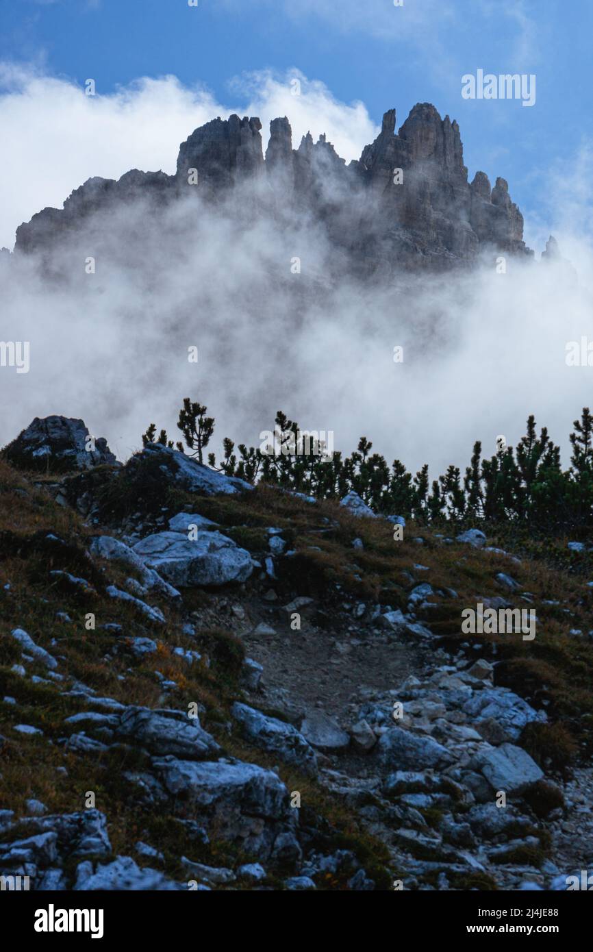 The breathtaking landscapes of the Dolomites during a beautiful early ...
