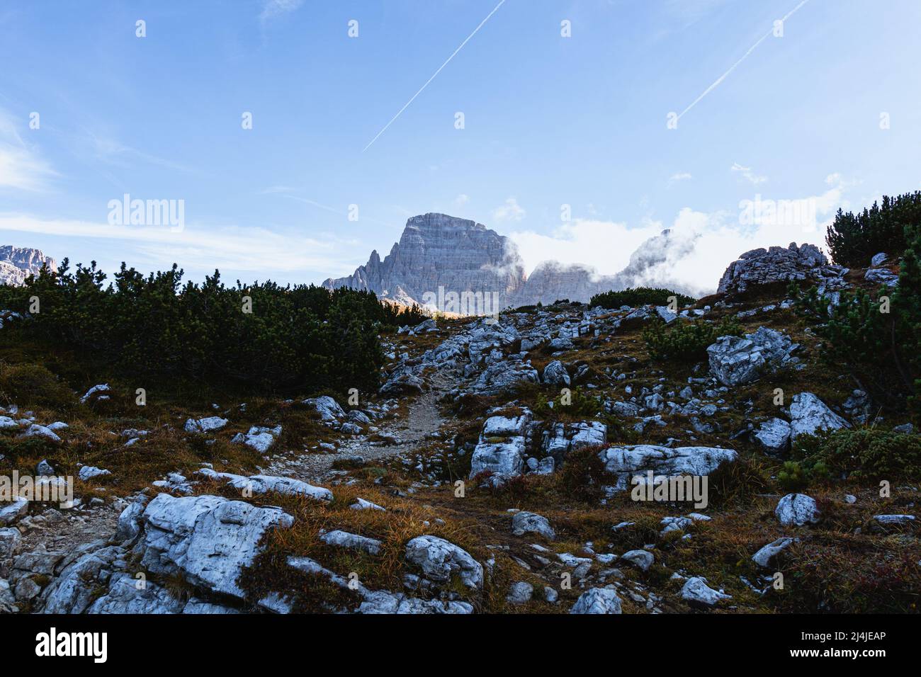 The breathtaking landscapes of the Dolomites during a beautiful early ...
