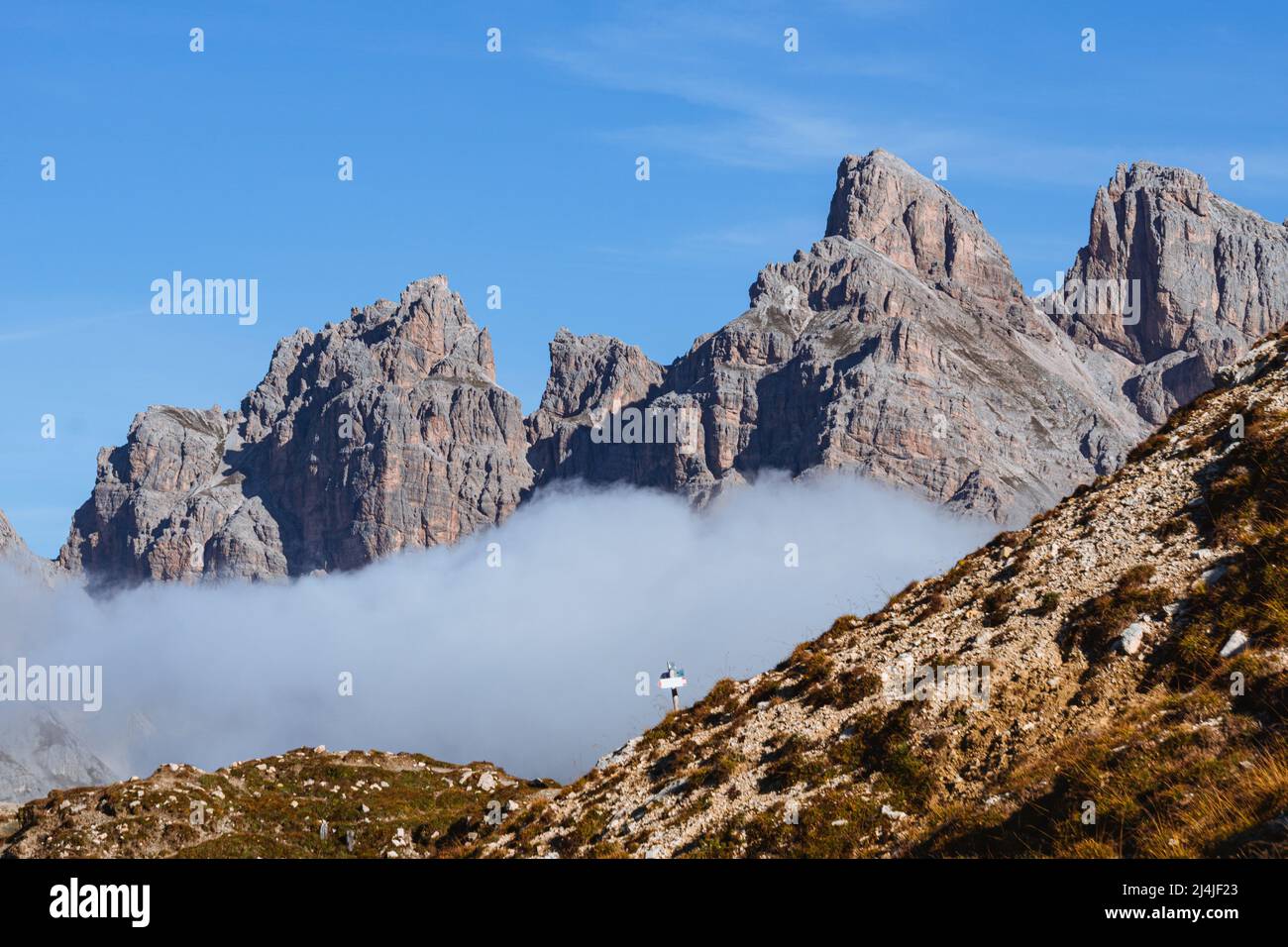 The breathtaking landscapes of the Dolomites during a beautiful early ...