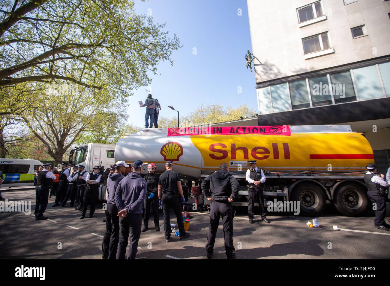 London, England, UK. 16th Apr, 2022. Extinction Rebellion activists ...