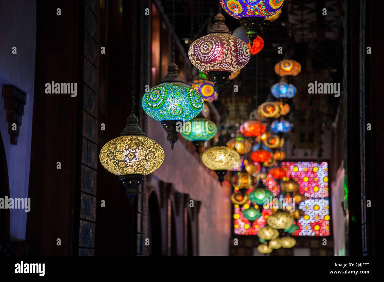 Doha,Qatar-April 20,2022: In the Old market Souk Waqif a decorative ...