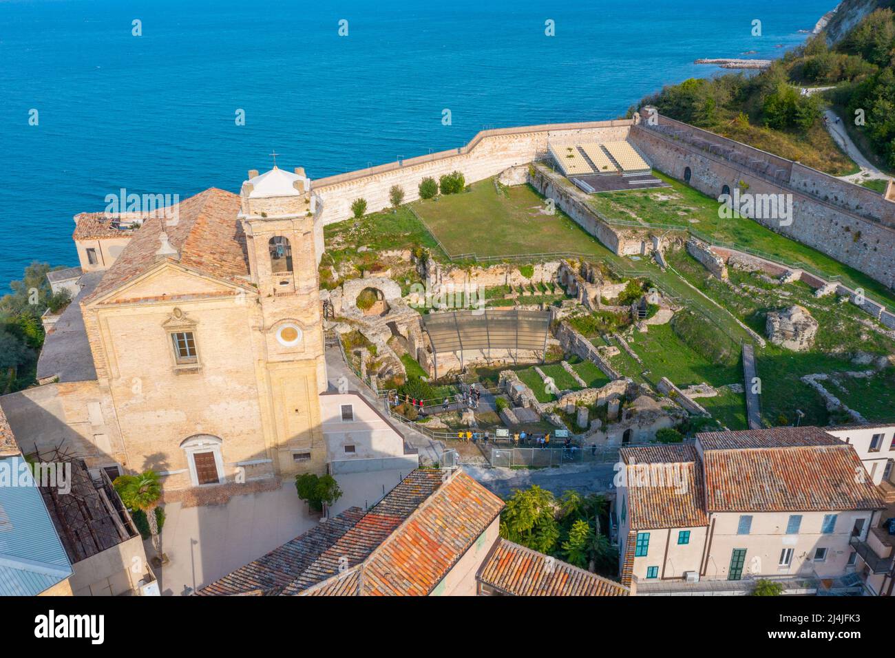 View of a roman amphitheatre in Italian town Ancona Stock Photo - Alamy