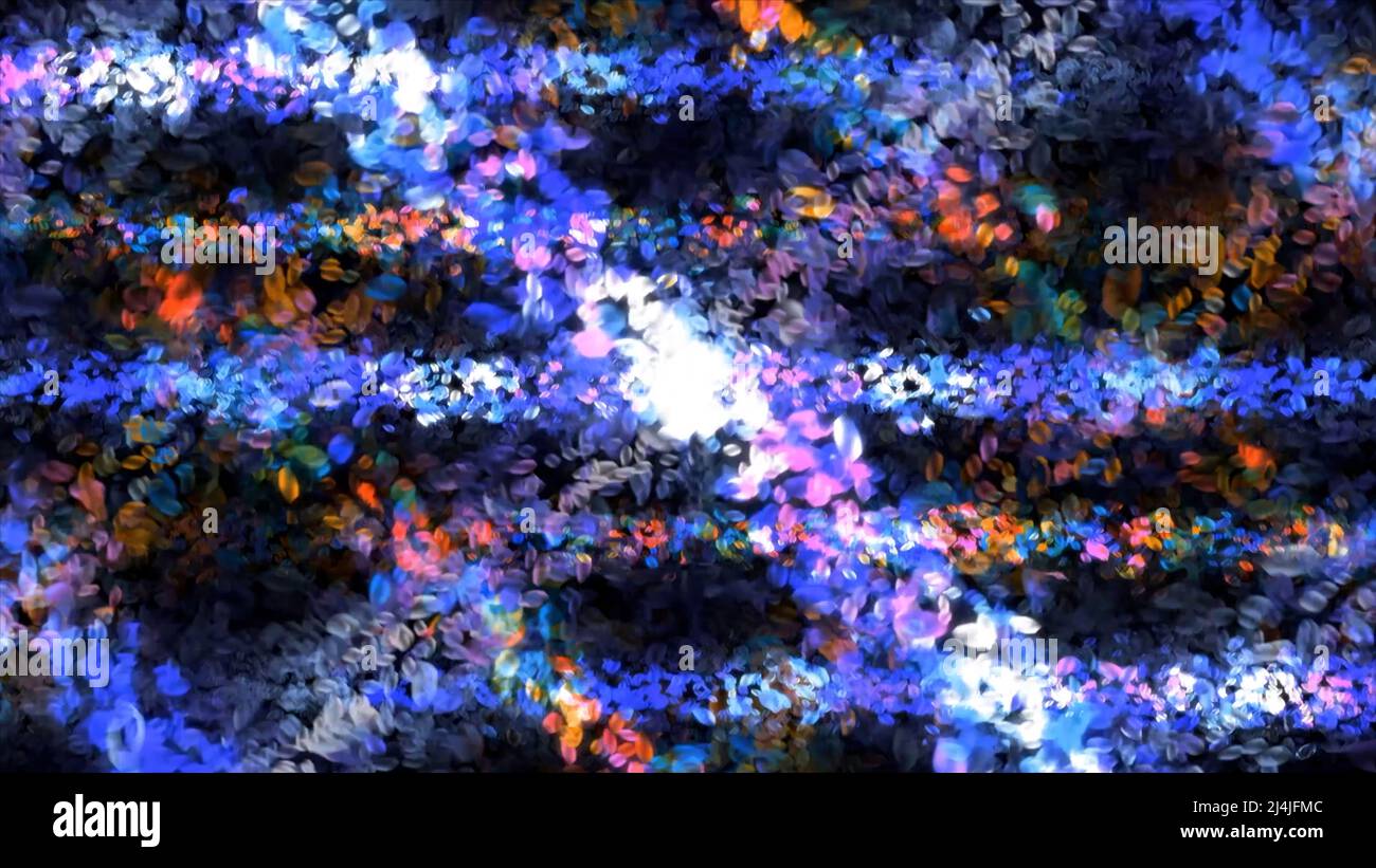 Crossed streams of light and energy streams of orange and purple colors ...