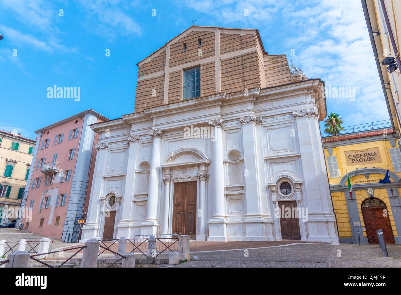 Saint Domenico church viewed behind Piazza del Plebiscito in Ancona ...