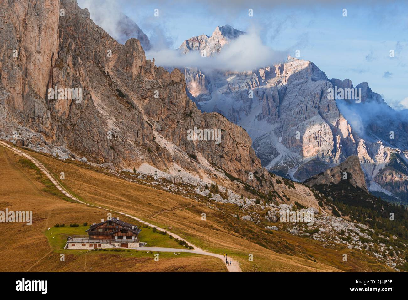 The view and the mountains of the Giau Pass: one of the most famous and ...
