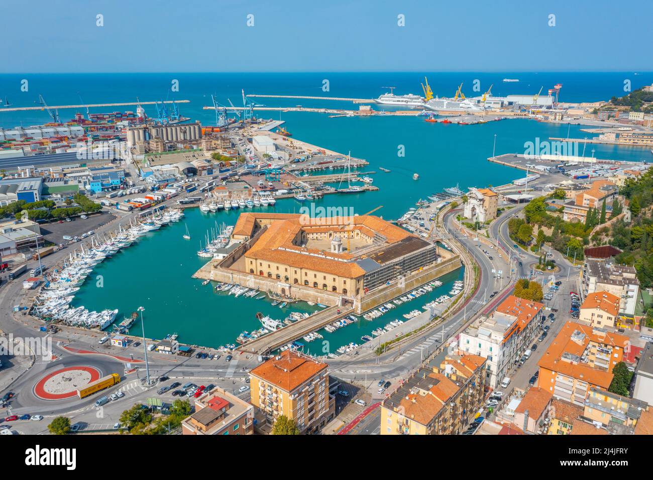 Panorama view of Italian town Ancona, Italy Stock Photo - Alamy