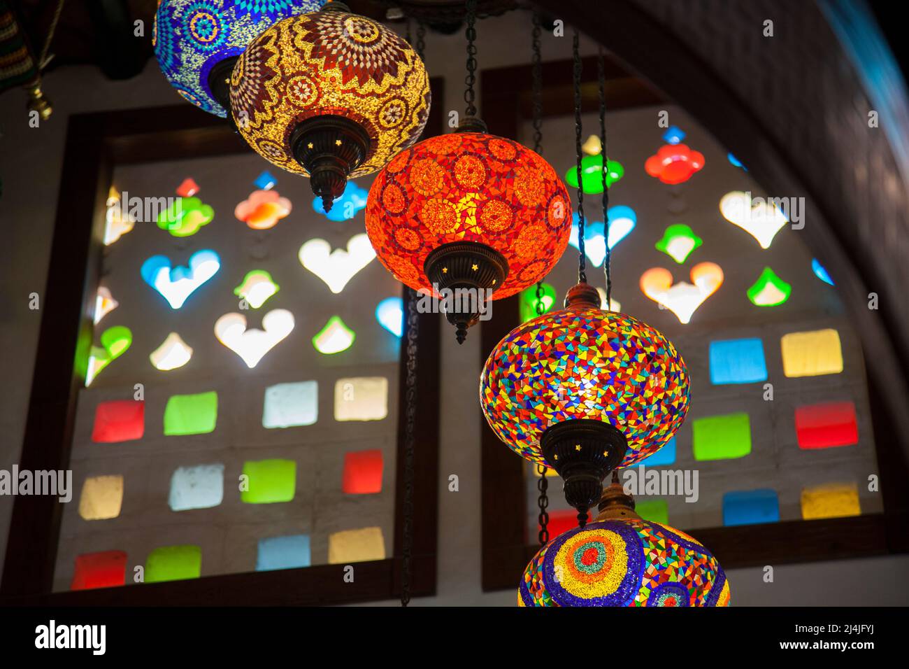 Doha,Qatar-April 20,2022: In the Old market Souk Waqif a decorative ...
