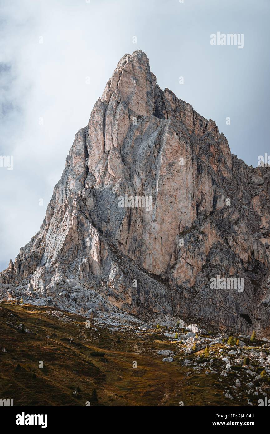 The view and the mountains of the Giau Pass: one of the most famous and ...