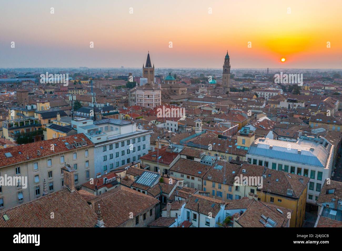 Aerial view of Italian town Parma Stock Photo - Alamy
