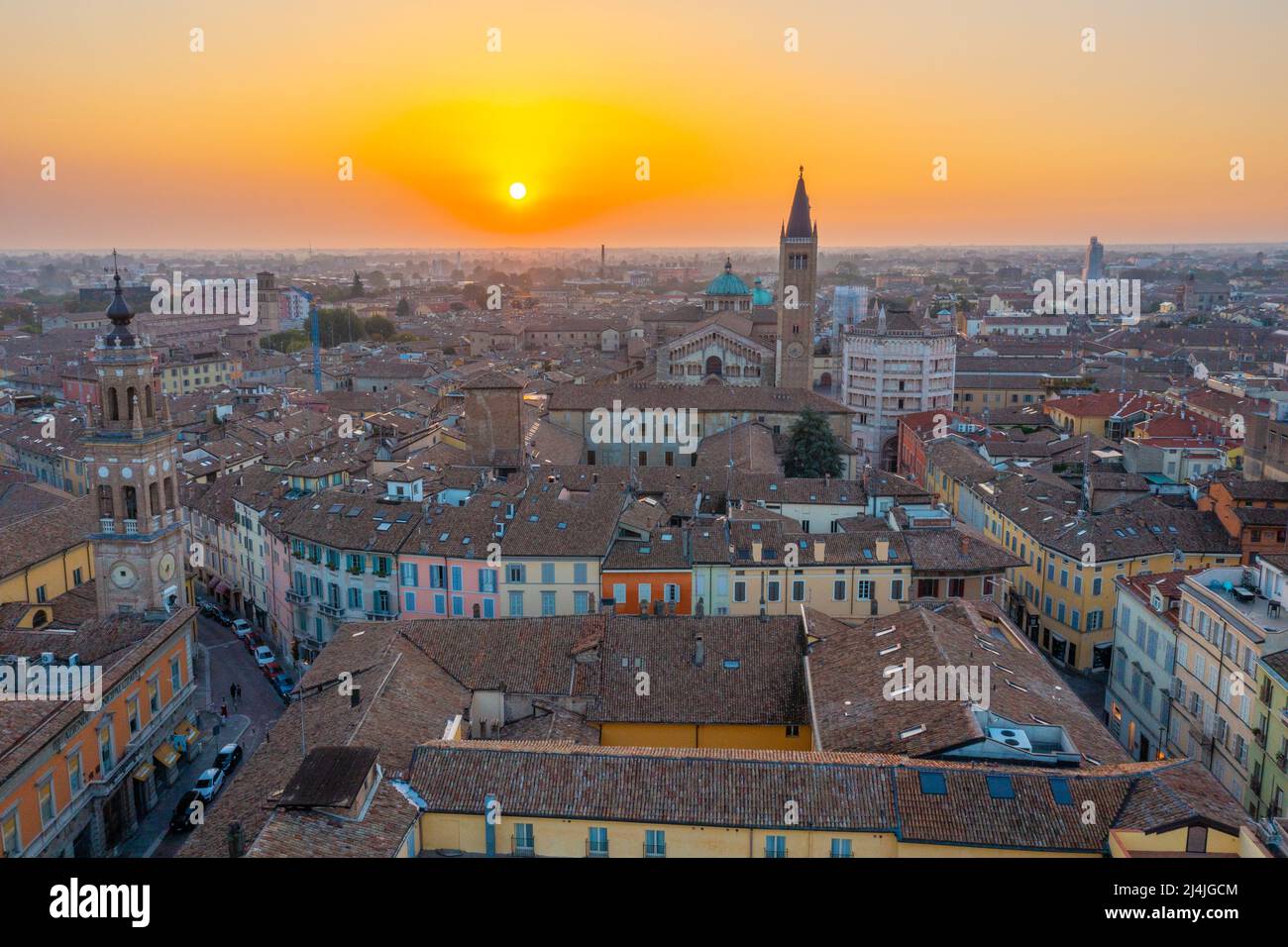 Aerial view of Italian town Parma Stock Photo - Alamy