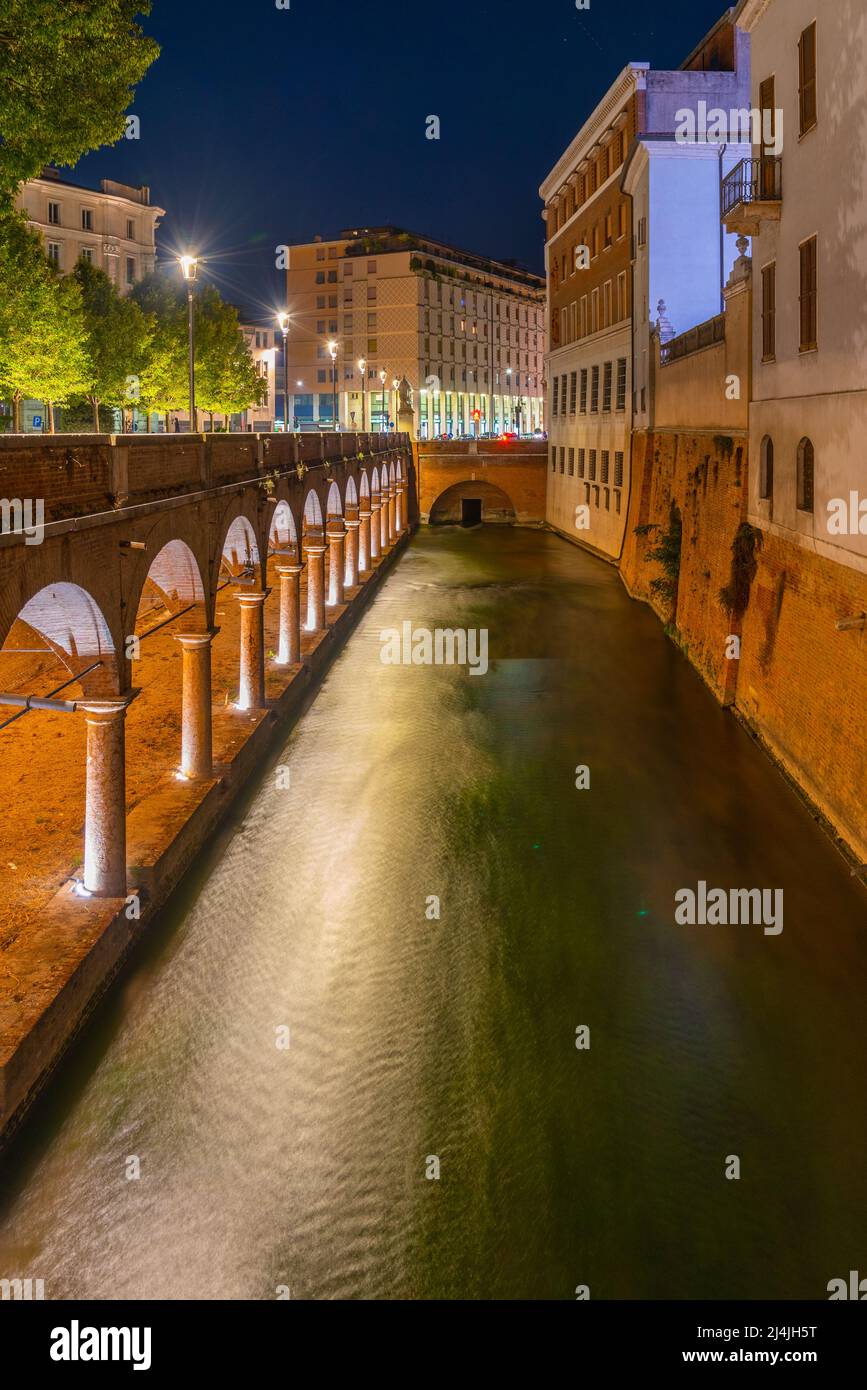 Night view of Old fish market in Italian town Mantua Stock Photo - Alamy