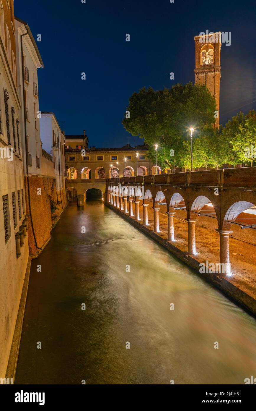 Night view of Old fish market in Italian town Mantua Stock Photo - Alamy