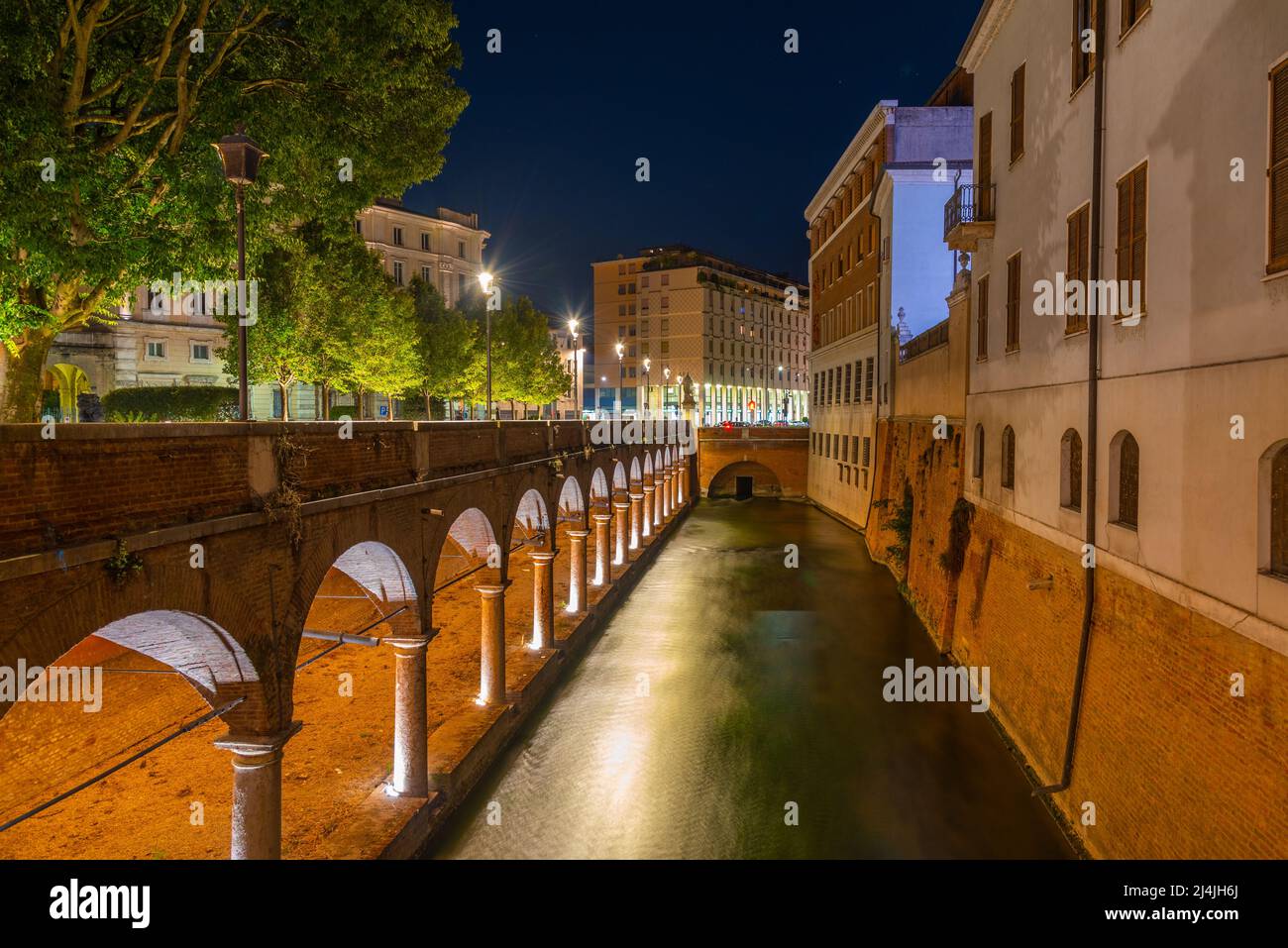 Night view of Old fish market in Italian town Mantua Stock Photo - Alamy