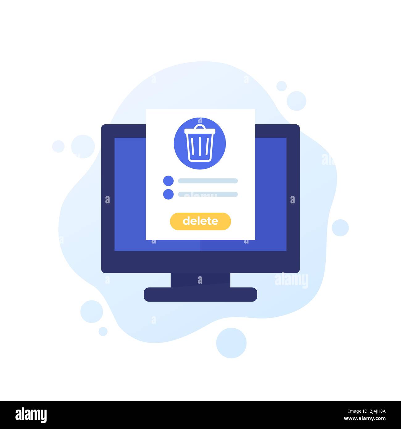 Trash bin in computer, delete files vector icon Stock Vector Image ...