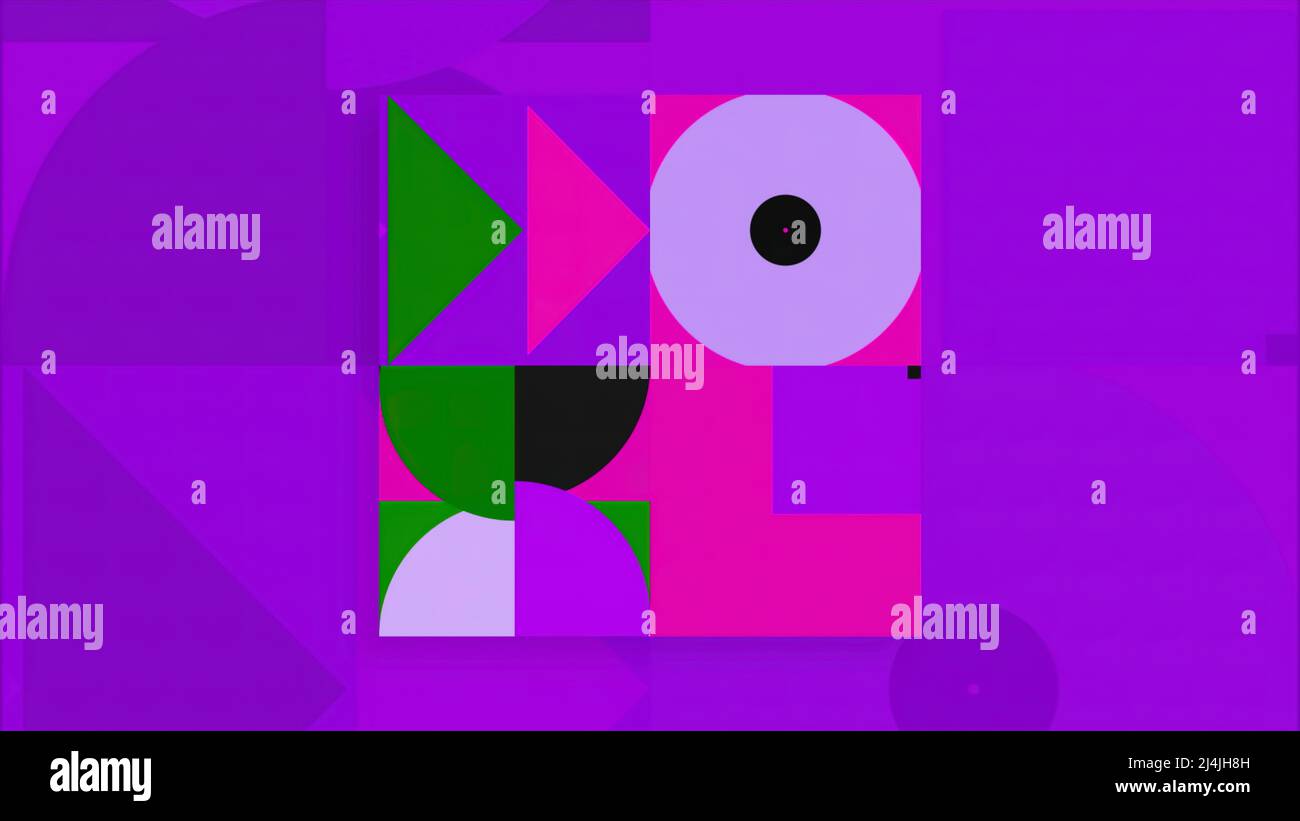 Abstract rhythmically moving geometric flat figures. Motion. Concept of ...