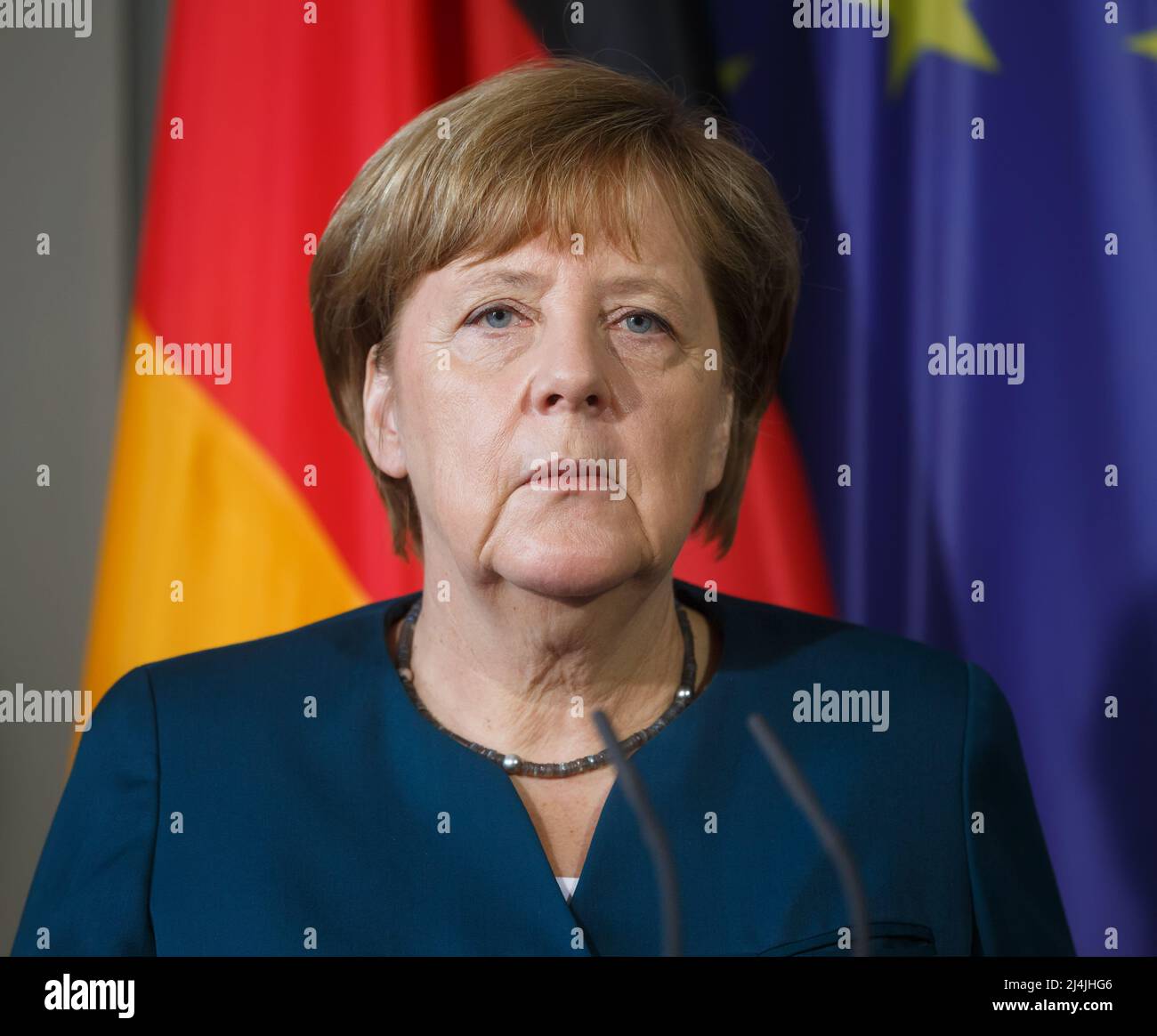 Chancellor of the Federal Republic of Germany Angela Merkel during a ...