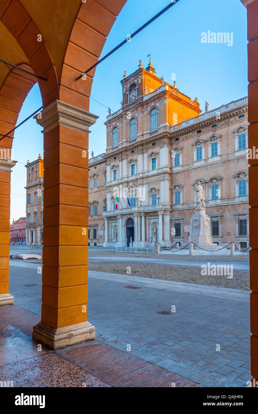 Palazzo Ducale viewed through an arcade in Italian town Modena Stock ...