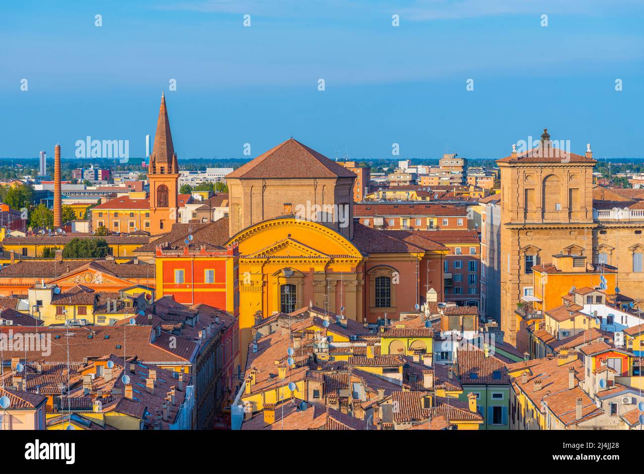 Aerial view of San Domenico church in Italian town Modena Stock Photo ...