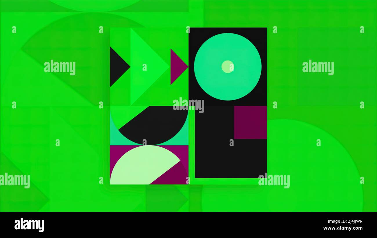 Abstract rhythmically moving geometric flat figures. Motion. Concept of ...