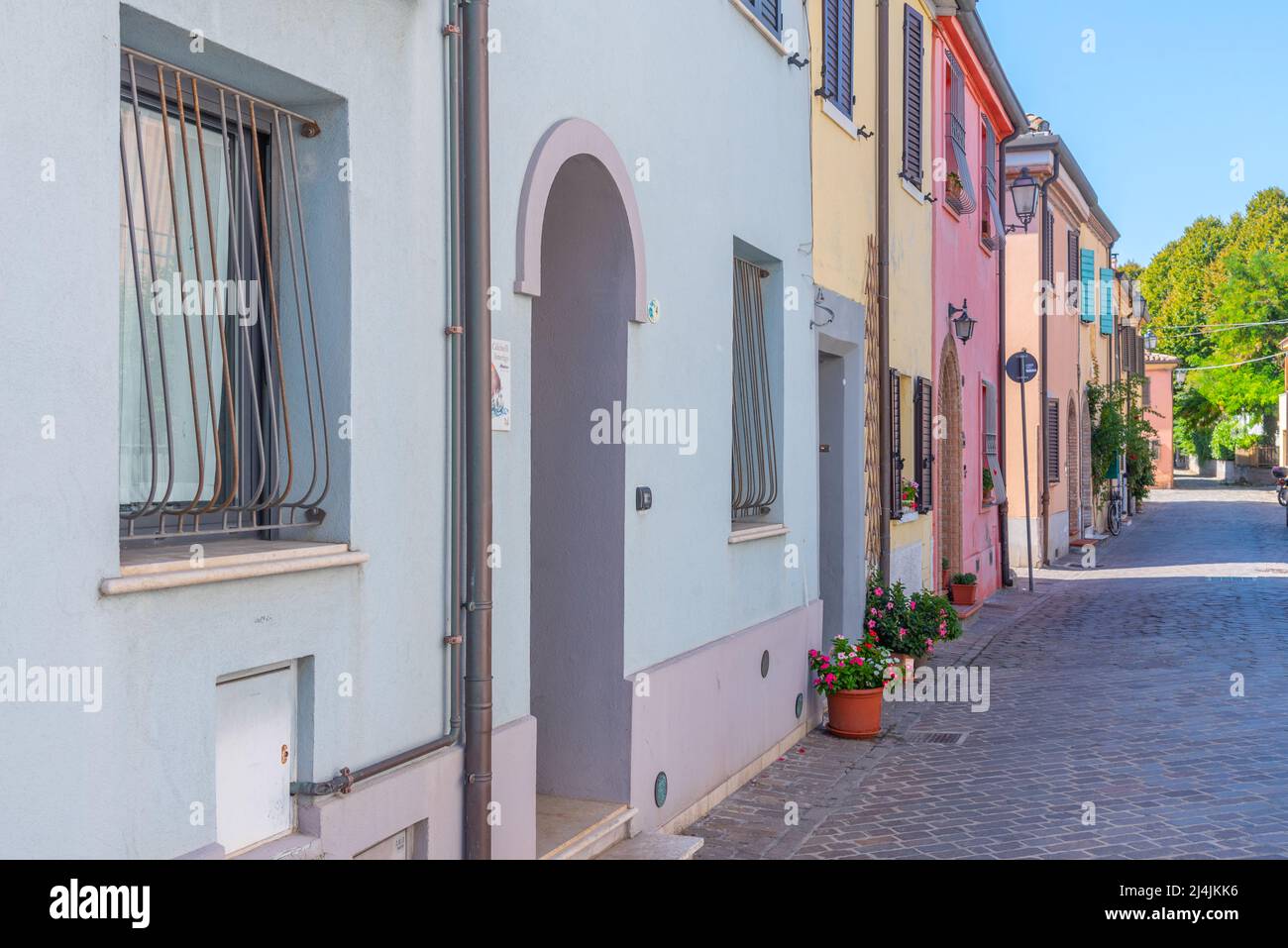 colorful street in the italian city rimini Stock Photo - Alamy