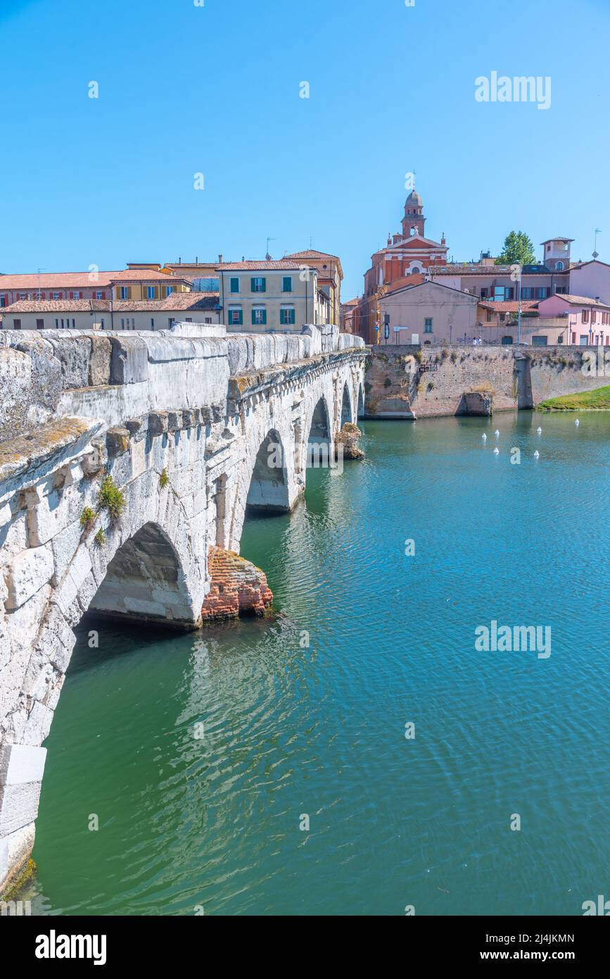Bridge of Tiberius (Ponte di Tiberio) in Rimini, Italy Stock Photo - Alamy