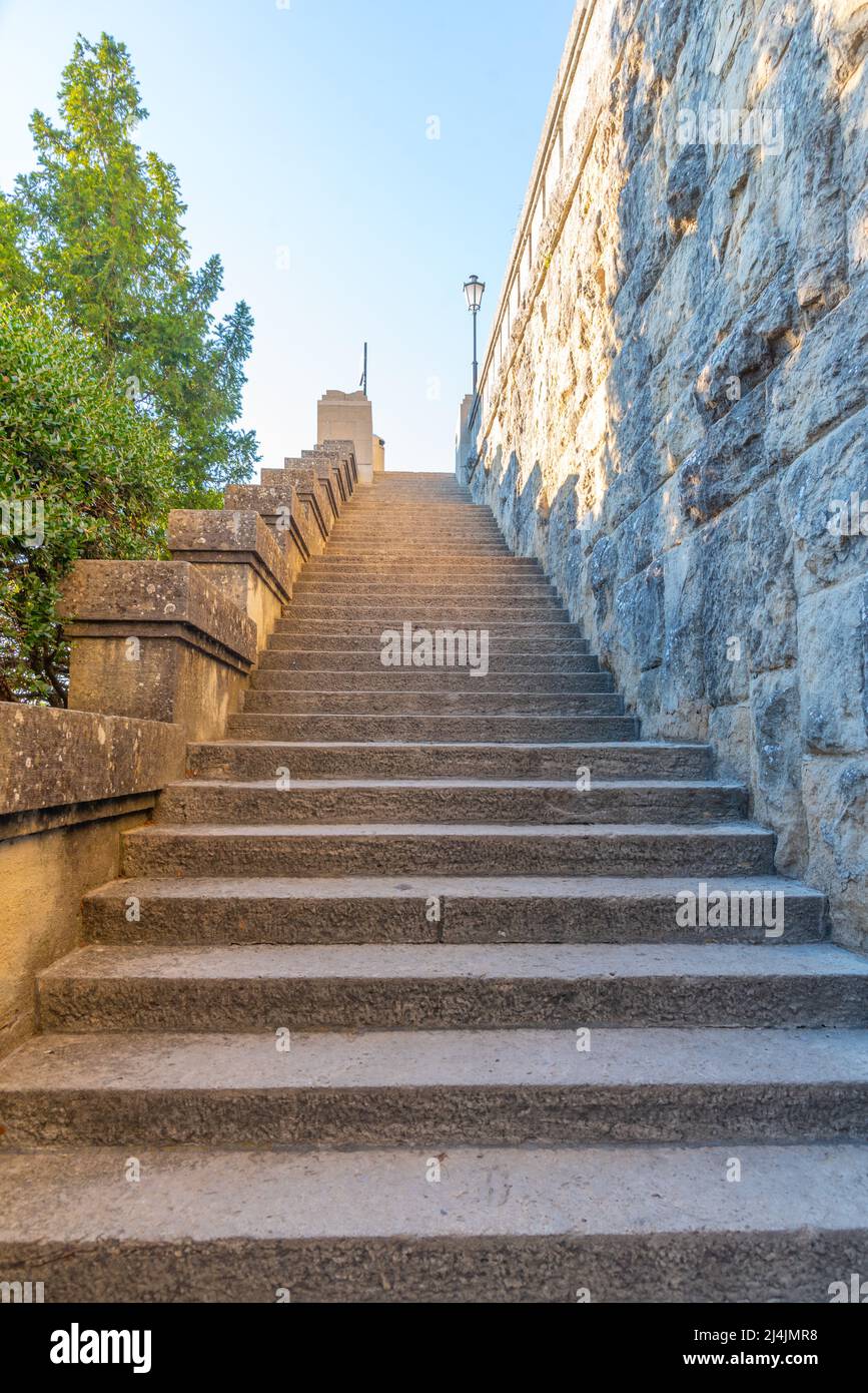 Staircase in the old town of San Marino Stock Photo - Alamy