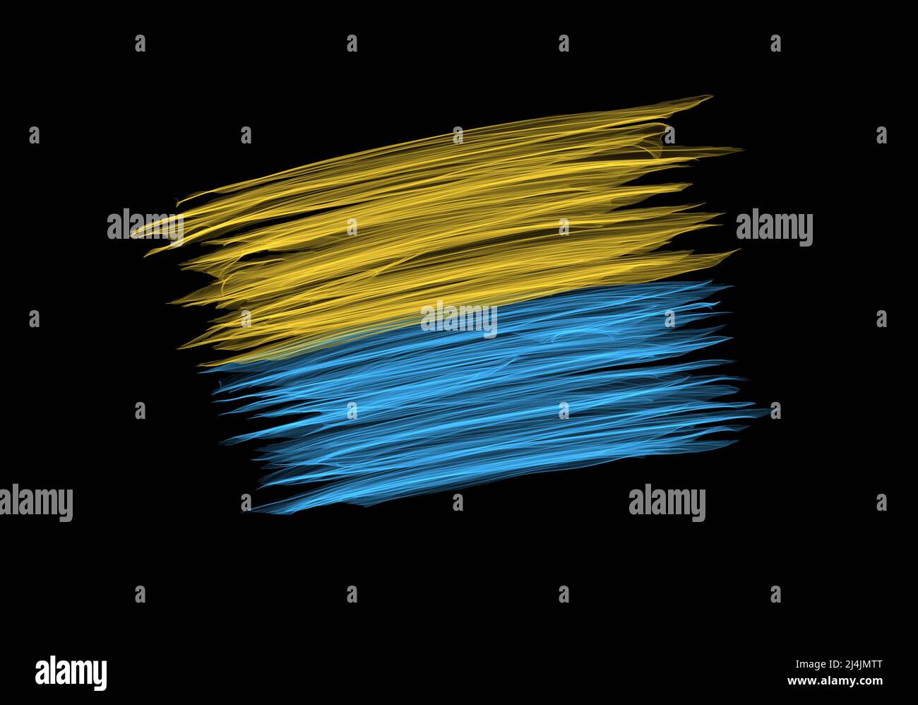 Ukrainian flag colors on black background. Pride for Ukraine ...