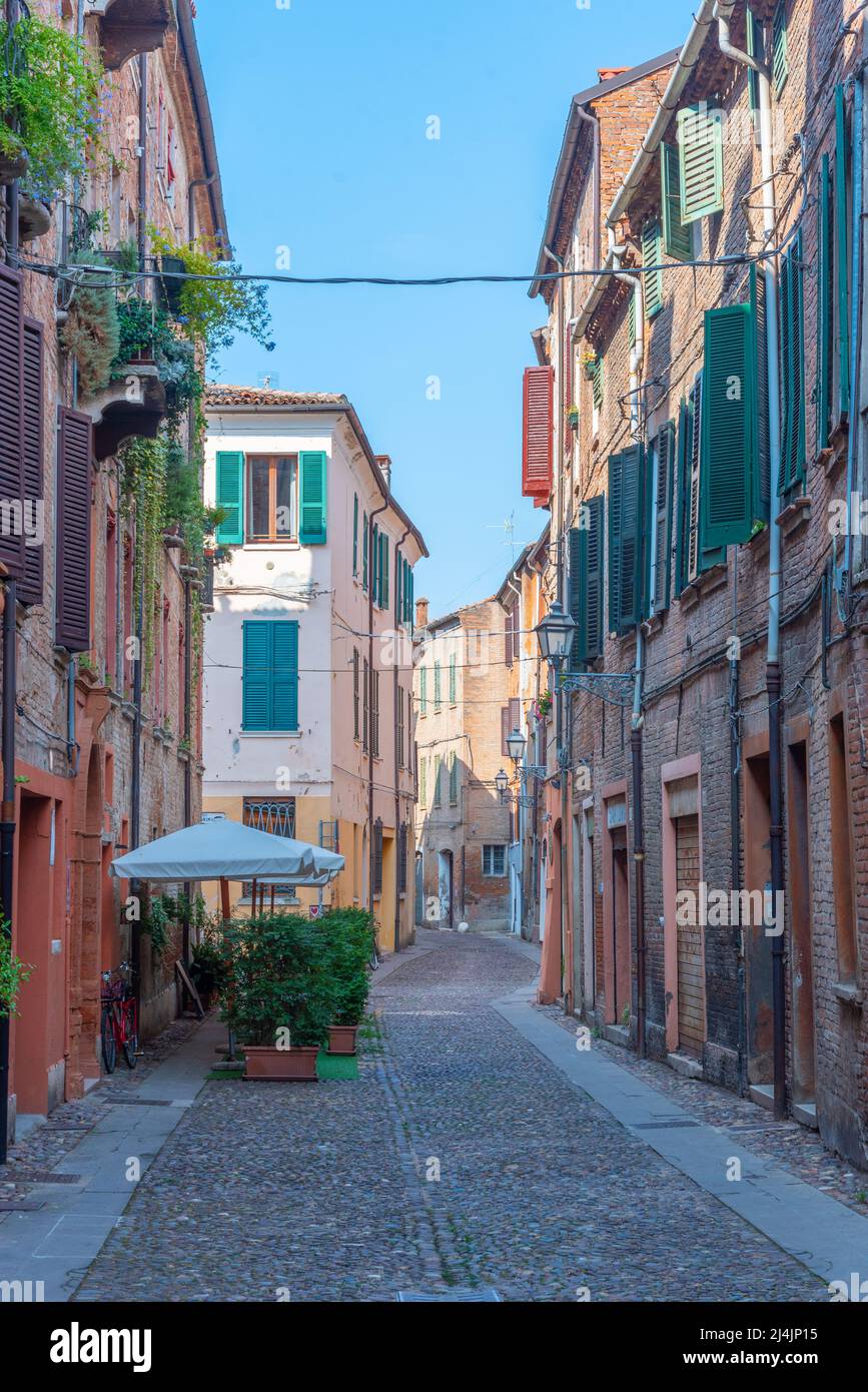 Historical houses in the old town of Ferrara in Italy Stock Photo - Alamy