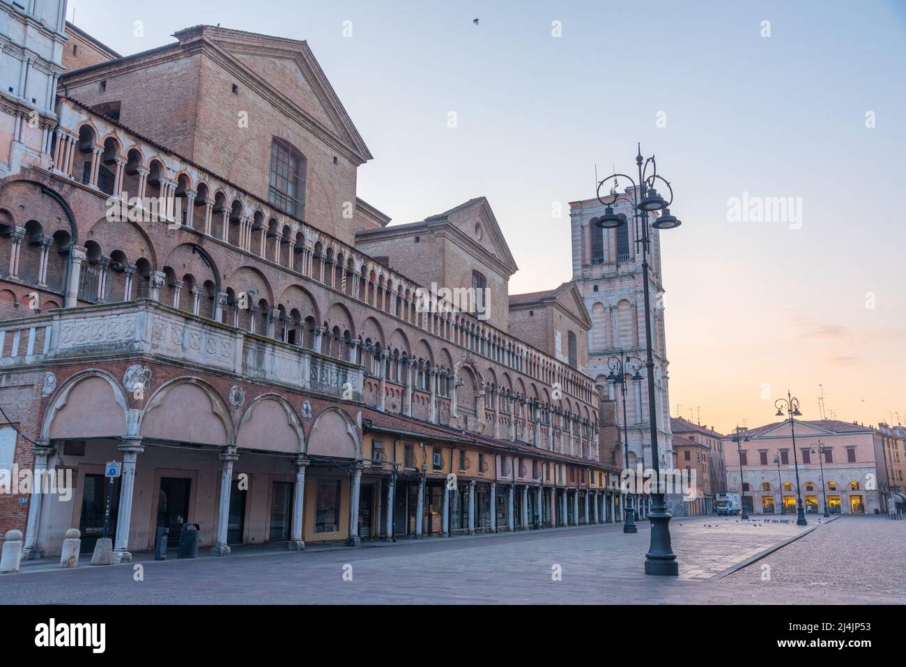 Sunrise view of the cathedral in Italian town Ferrara Stock Photo - Alamy