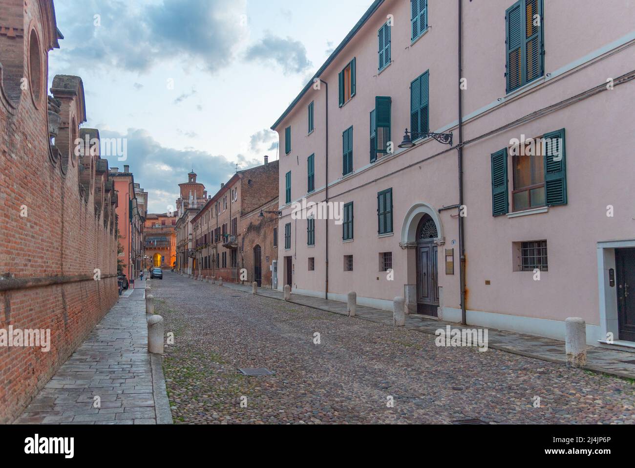 Historical houses in the old town of Ferrara in Italy Stock Photo - Alamy