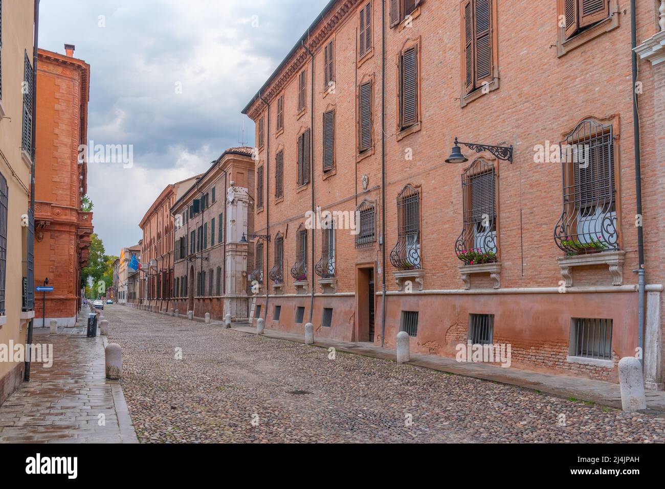 Historical houses in the old town of Ferrara in Italy Stock Photo - Alamy