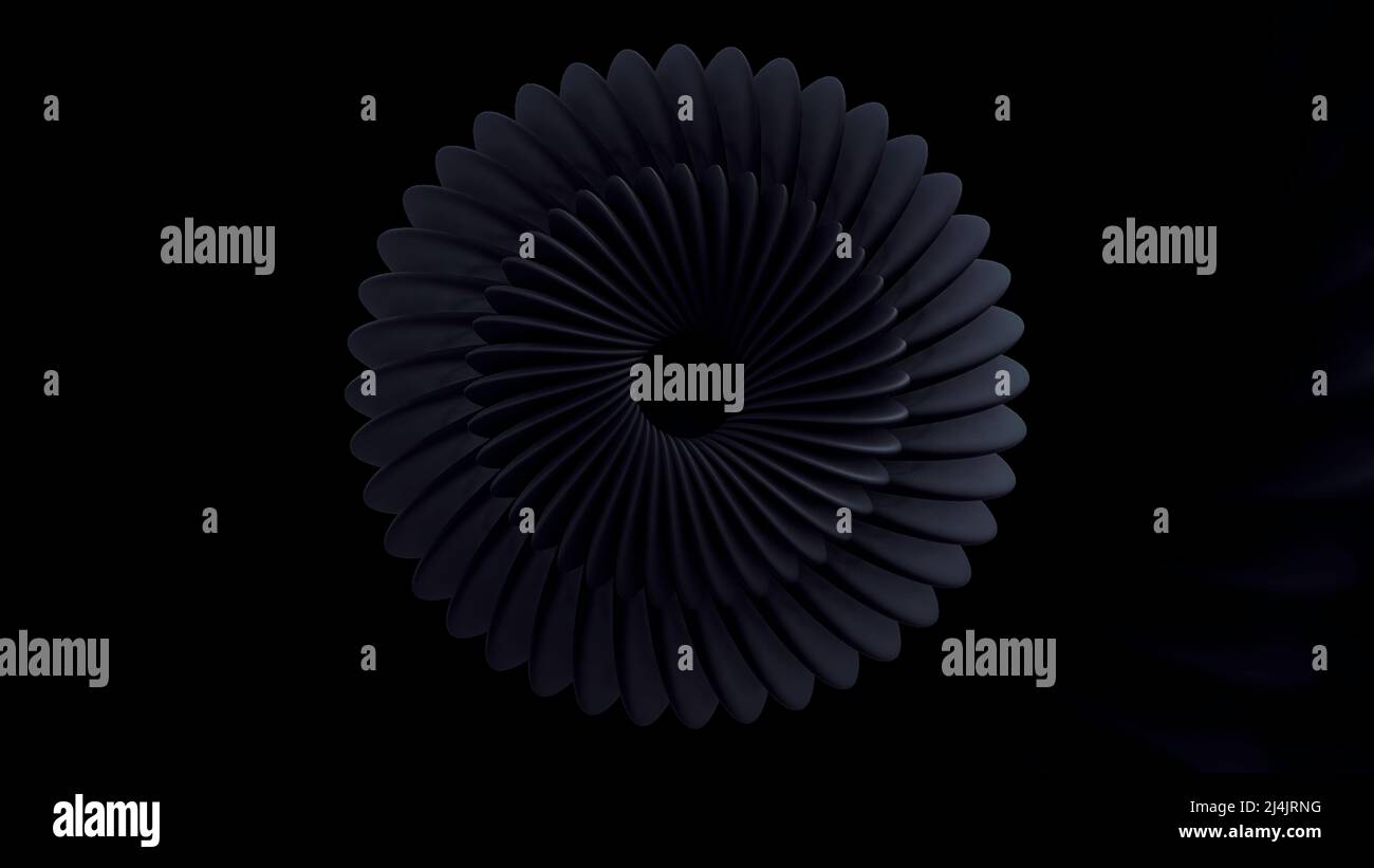 Hypnotic effect with flower moving on a black background. Motion ...