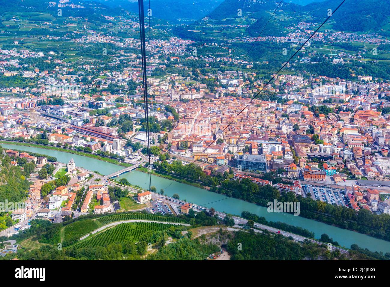 Aerial view of the Italian city Trento Stock Photo - Alamy
