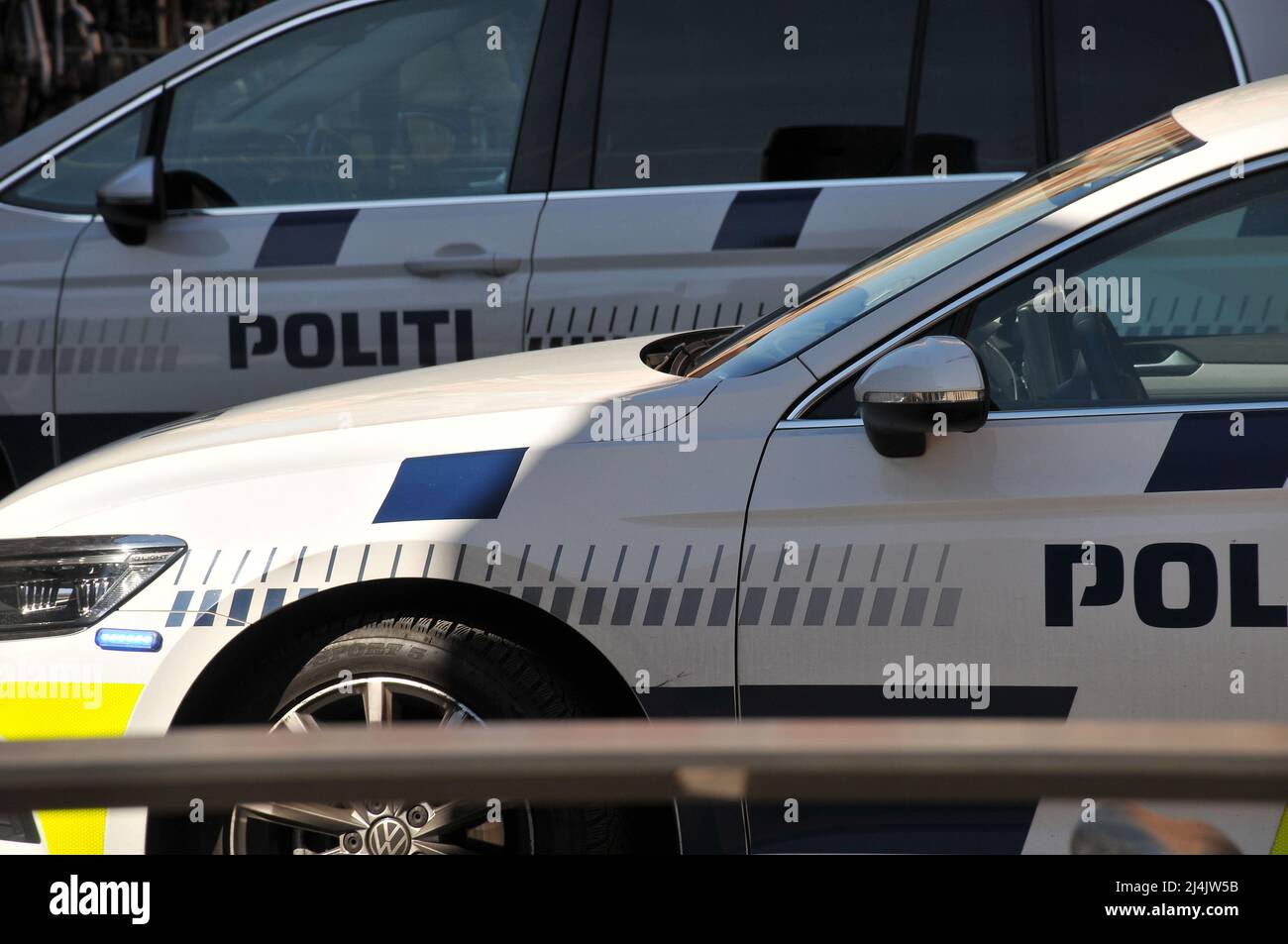 Copenhagen/Denmark/.16 April 2022/.Danish police vehicle in danish ...