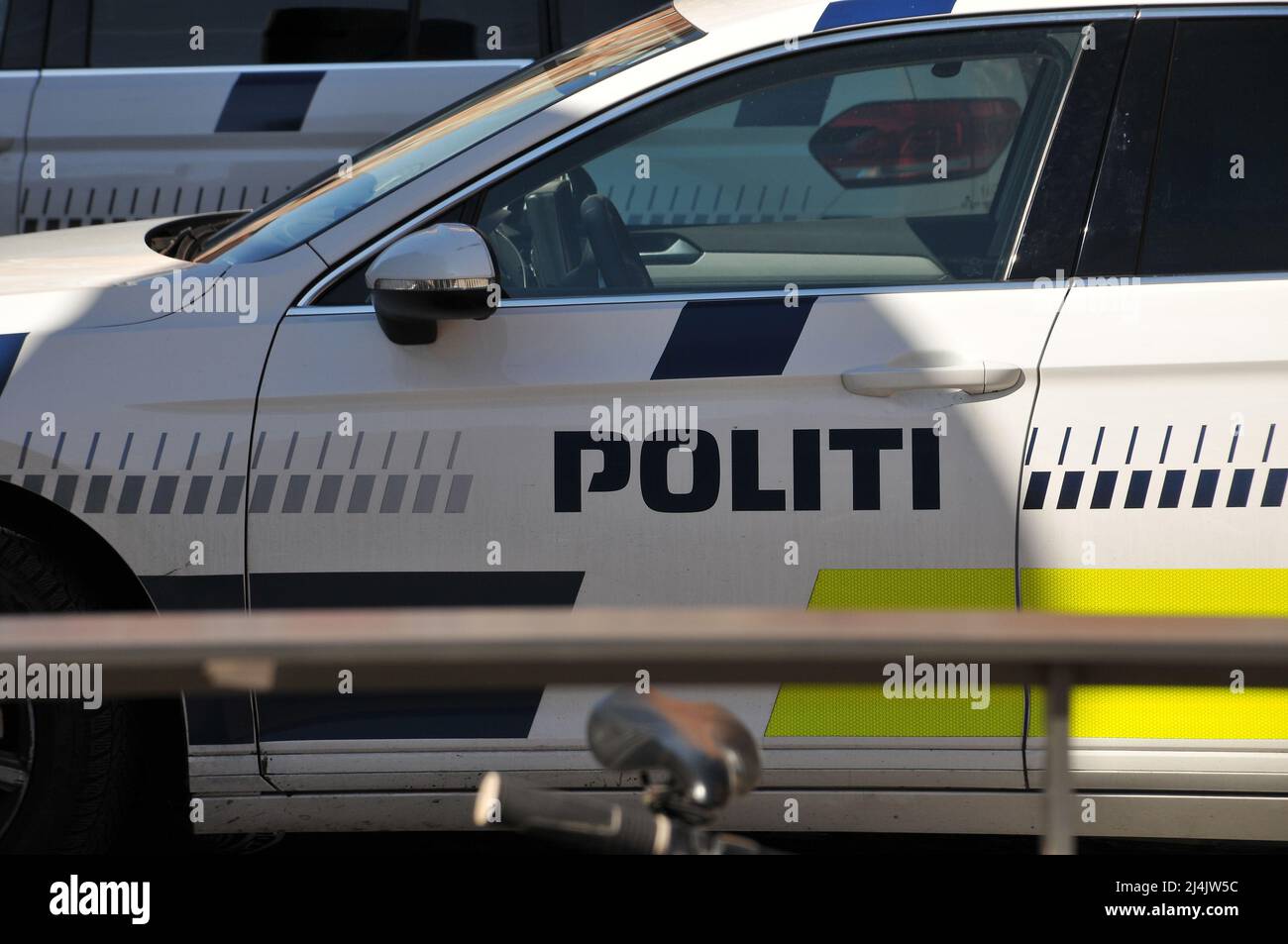 Copenhagen/Denmark/.16 April 2022/.Danish police vehicle in danish ...