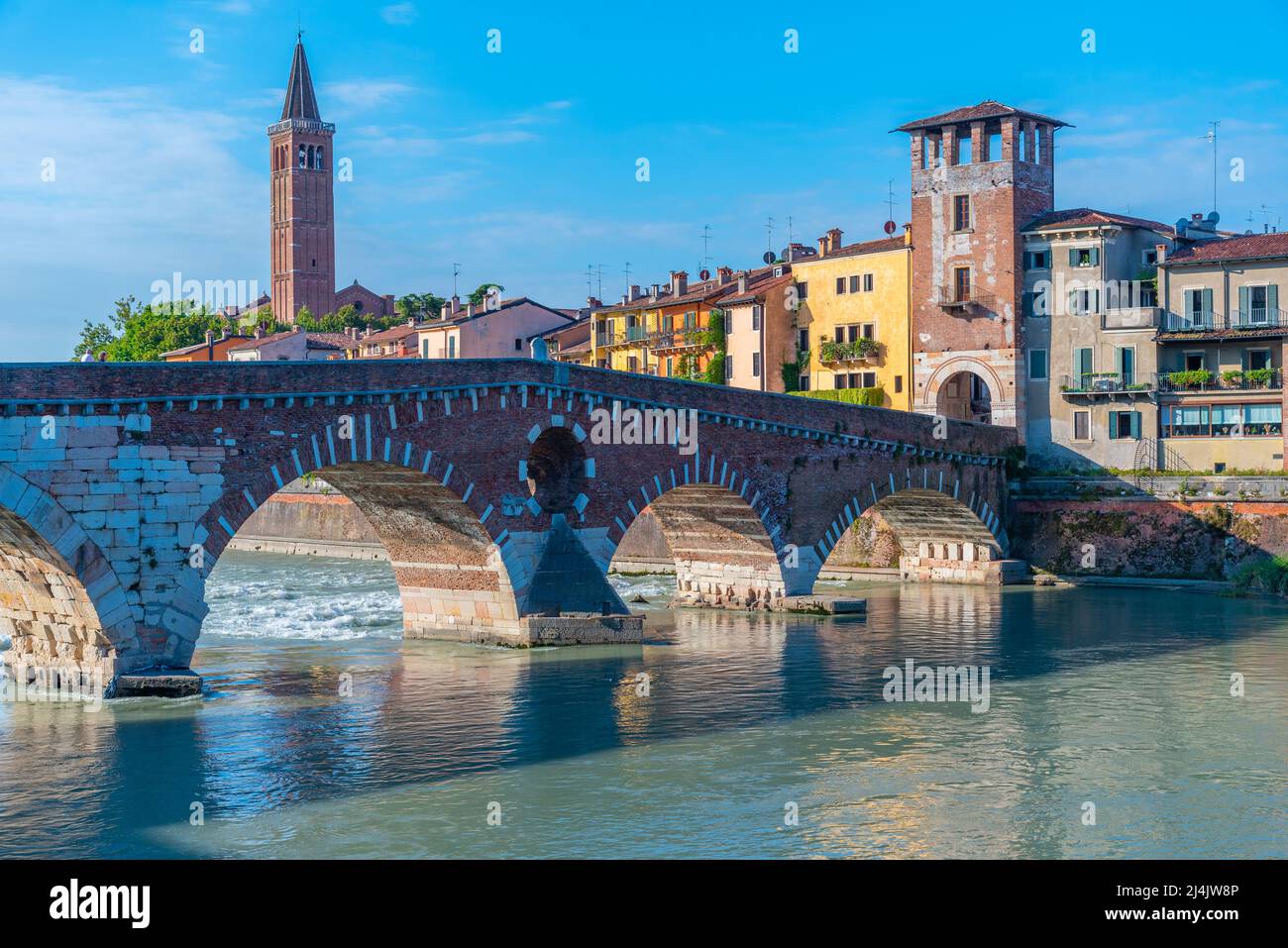 Ponte Pietra bridge in Verona, Italy Stock Photo - Alamy