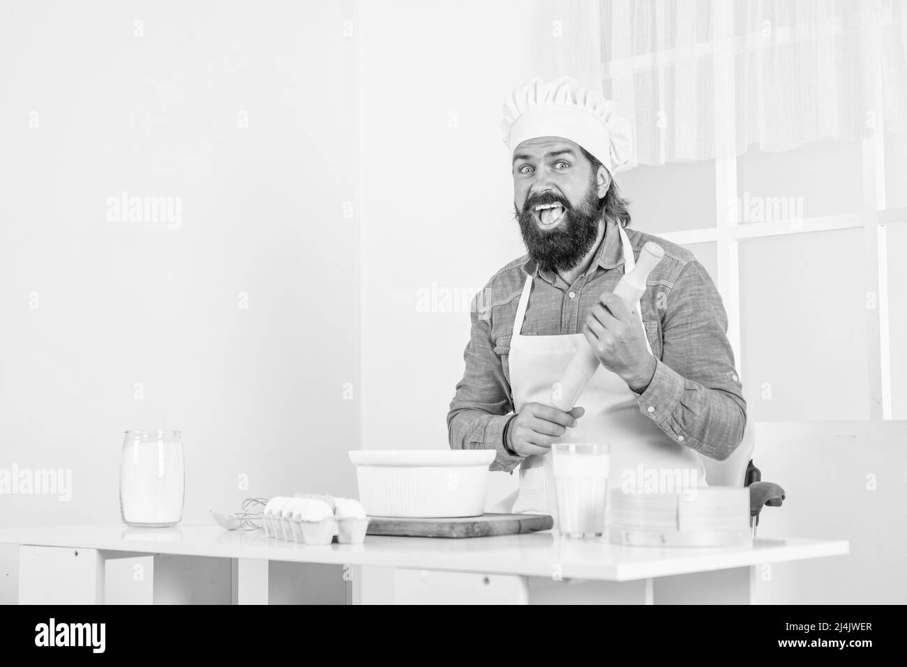 Man baking Black and White Stock Photos & Images - Alamy