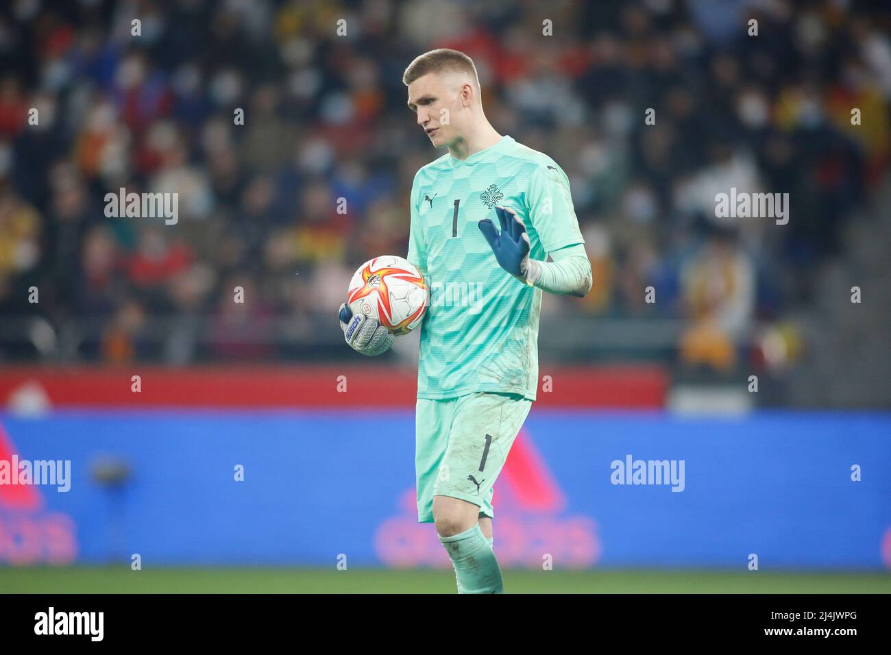 Rúnar Alex Runarsson goalkeeper of Iceland reacts during the ...