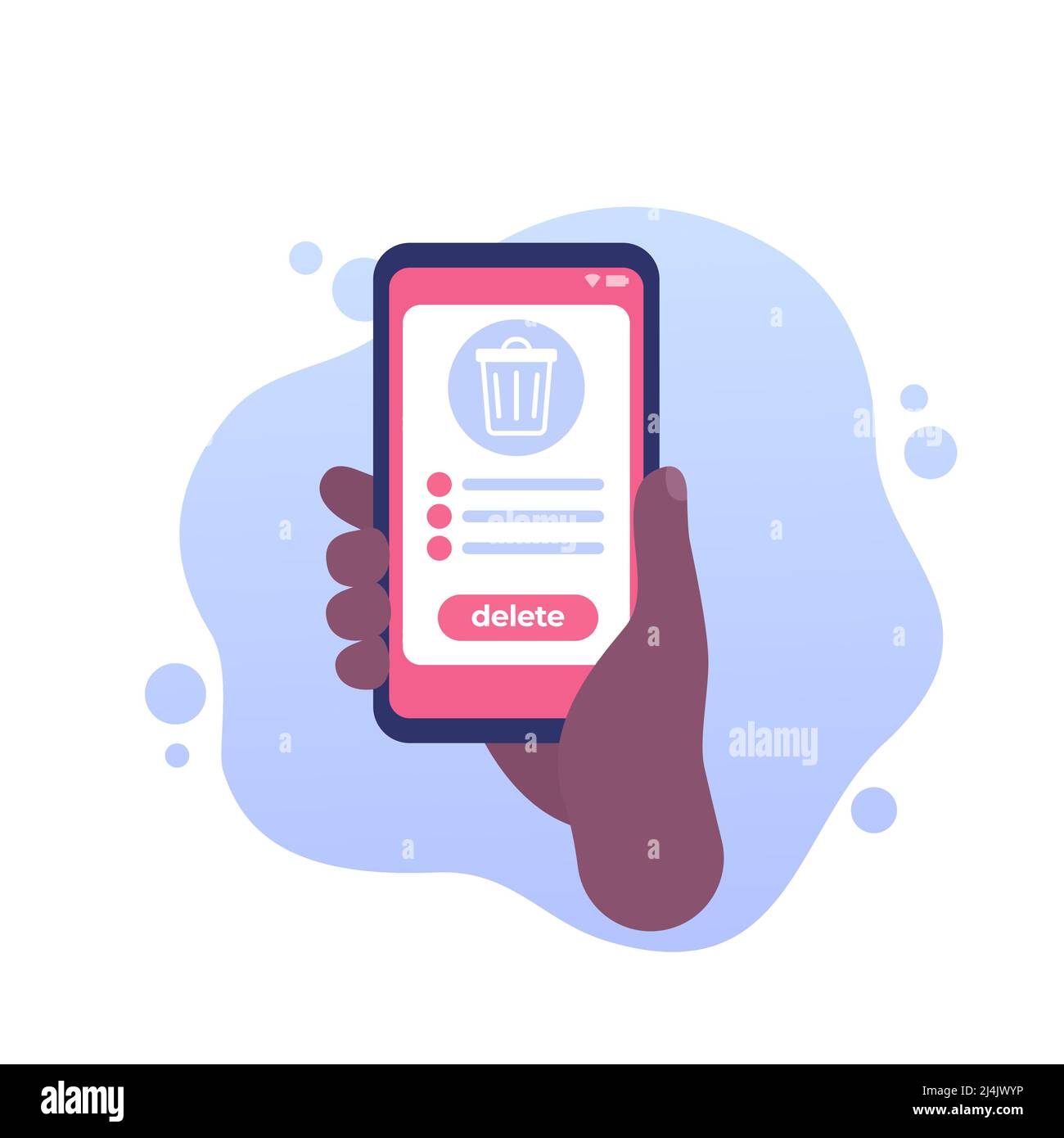 Delete app phone Stock Vector Images - Alamy