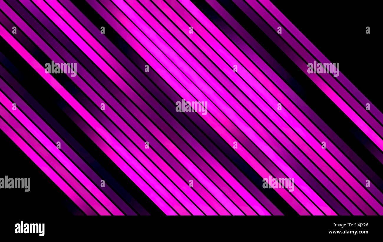 Bright purple lines. Motion. A black background on which lines shine in ...