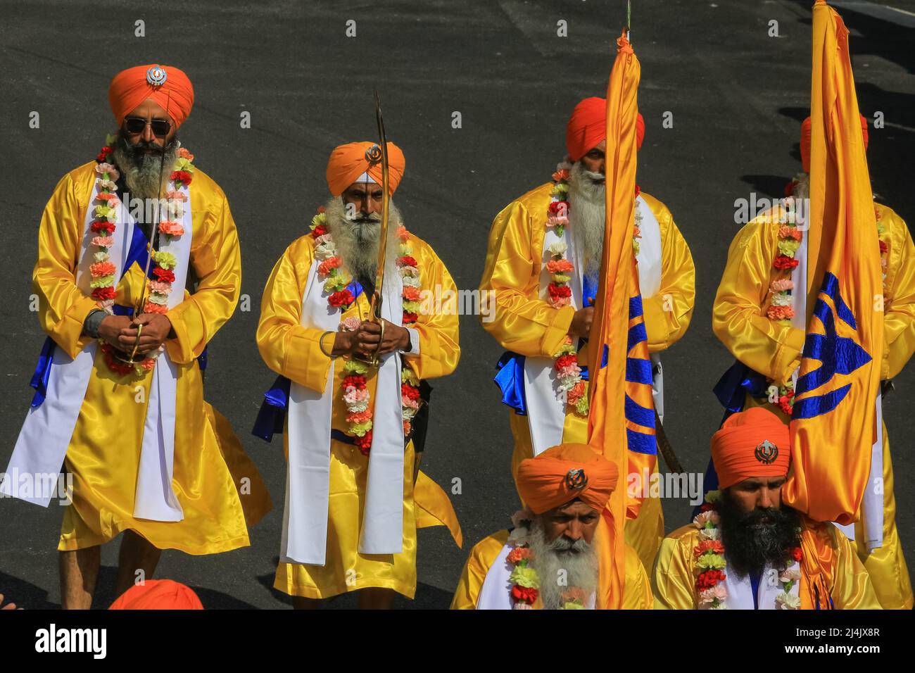 Gravesend, Kent, 16th April 2022. Panj Pyare, "the five beloved ones ...