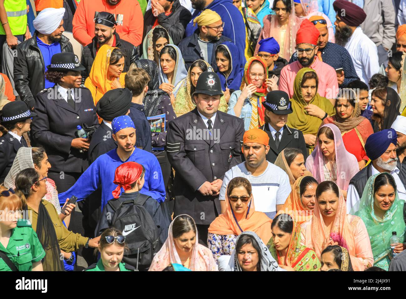 Gravesend, Kent, 16th April 2022. A group of police officers in uniform ...