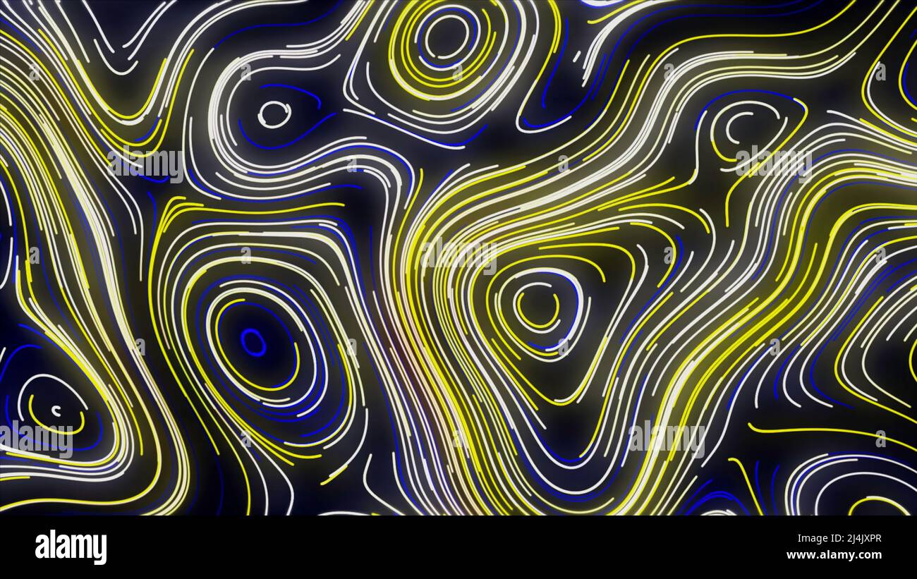 Curved circles formed by many narrow stripes repeating the trajectory ...