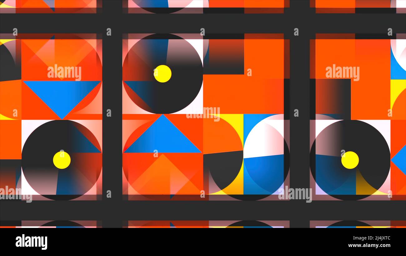 Animation with changing geometric shapes of different colors. Motion ...