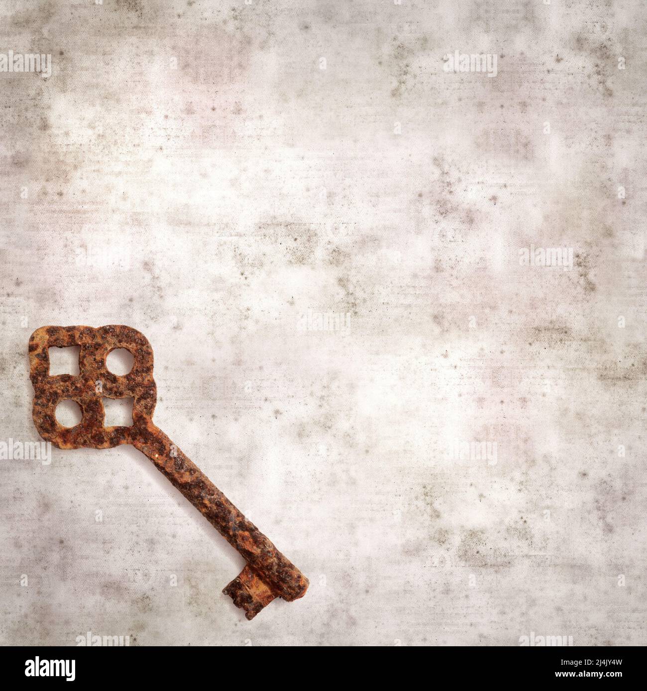 stylish textured old paper background with old rusty key Stock Photo ...