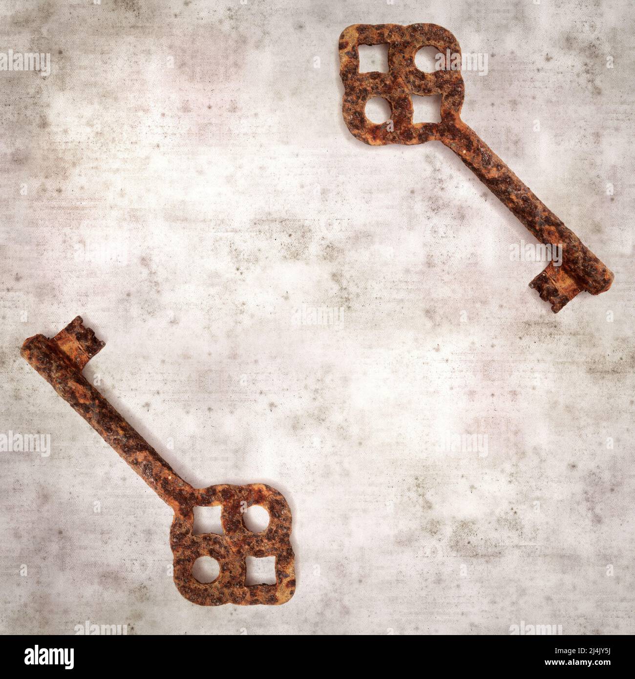 stylish textured old paper background with old rusty key Stock Photo ...