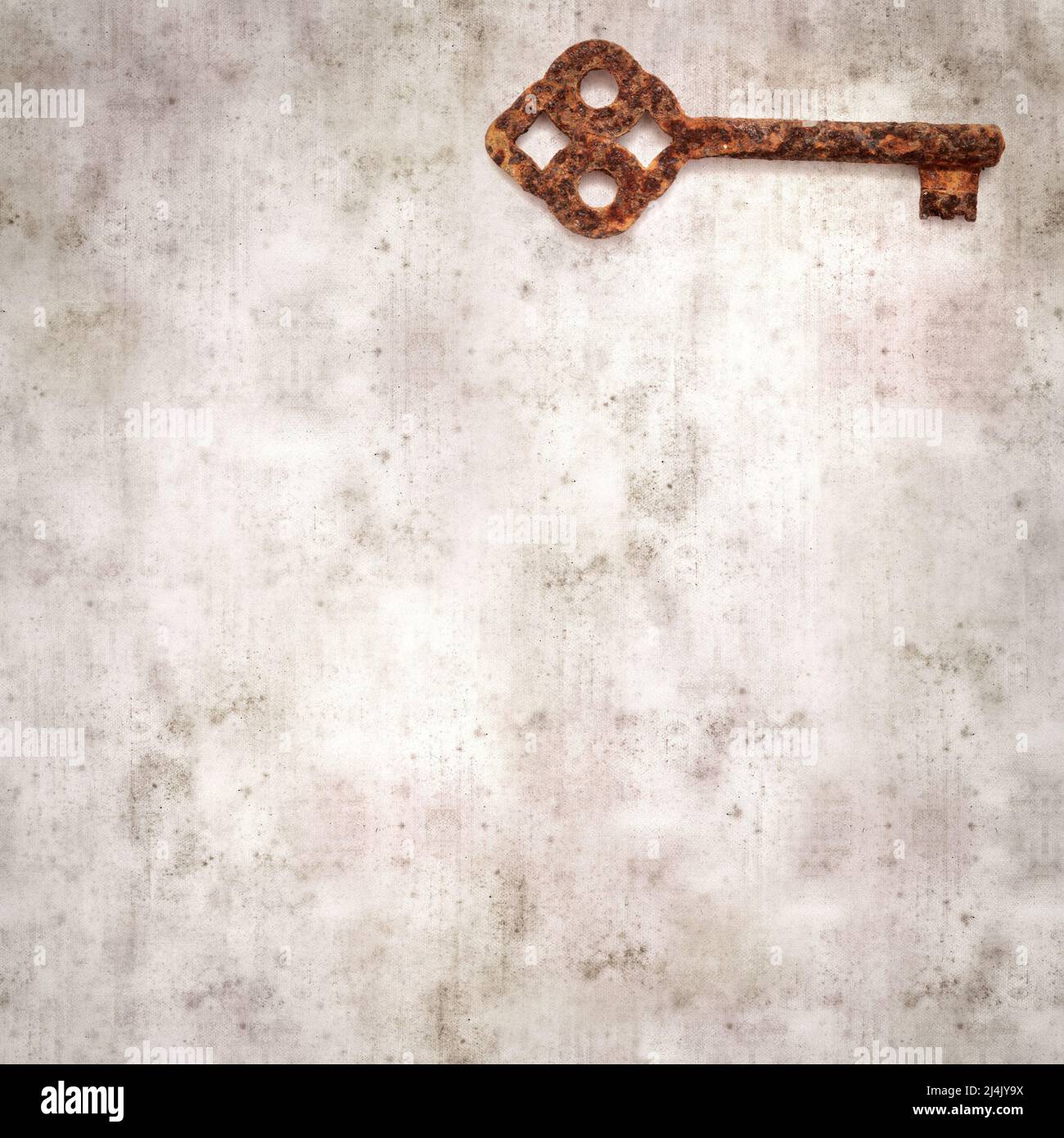 stylish textured old paper background with old rusty key Stock Photo ...