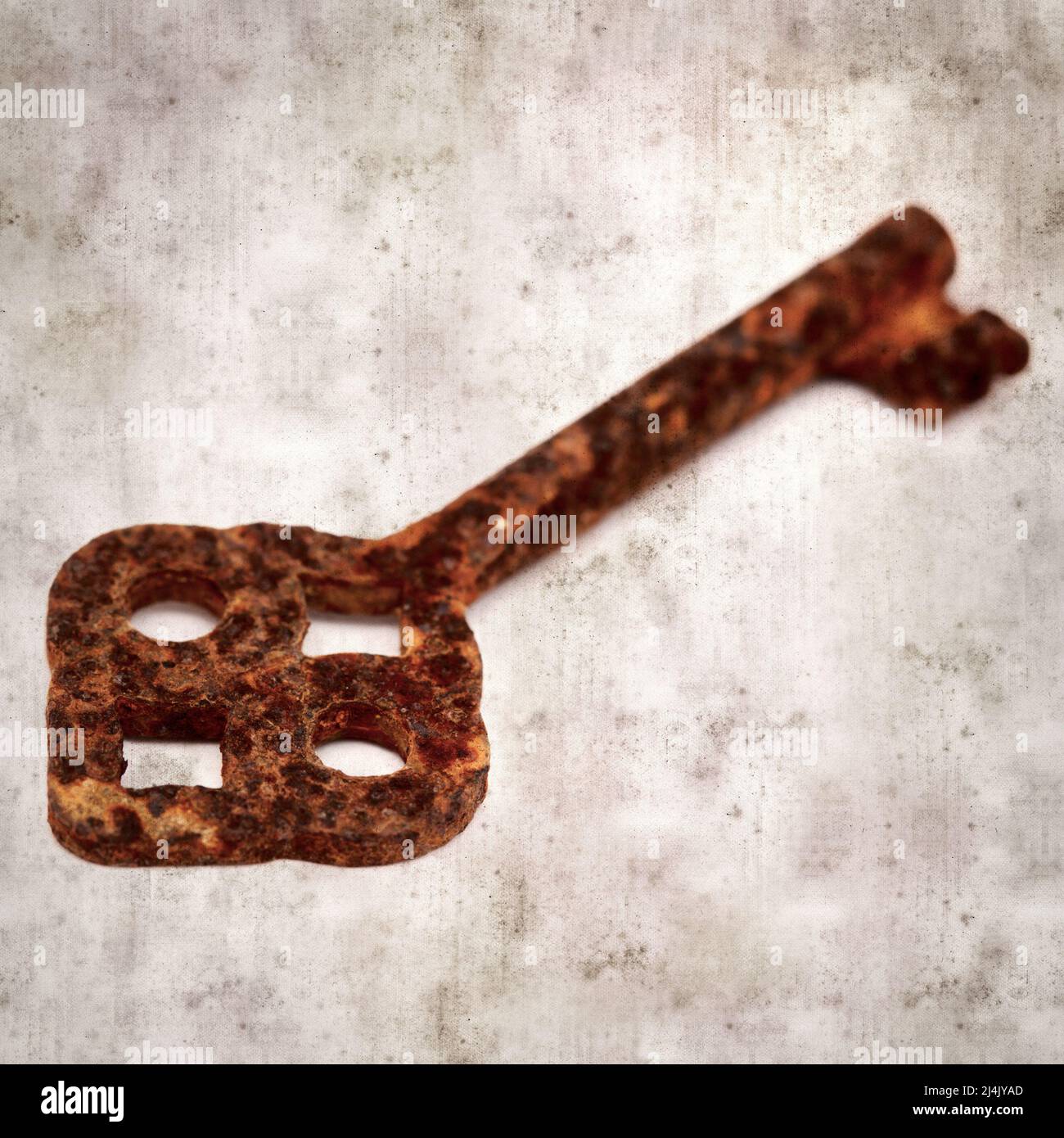 stylish textured old paper background with old rusty key Stock Photo ...