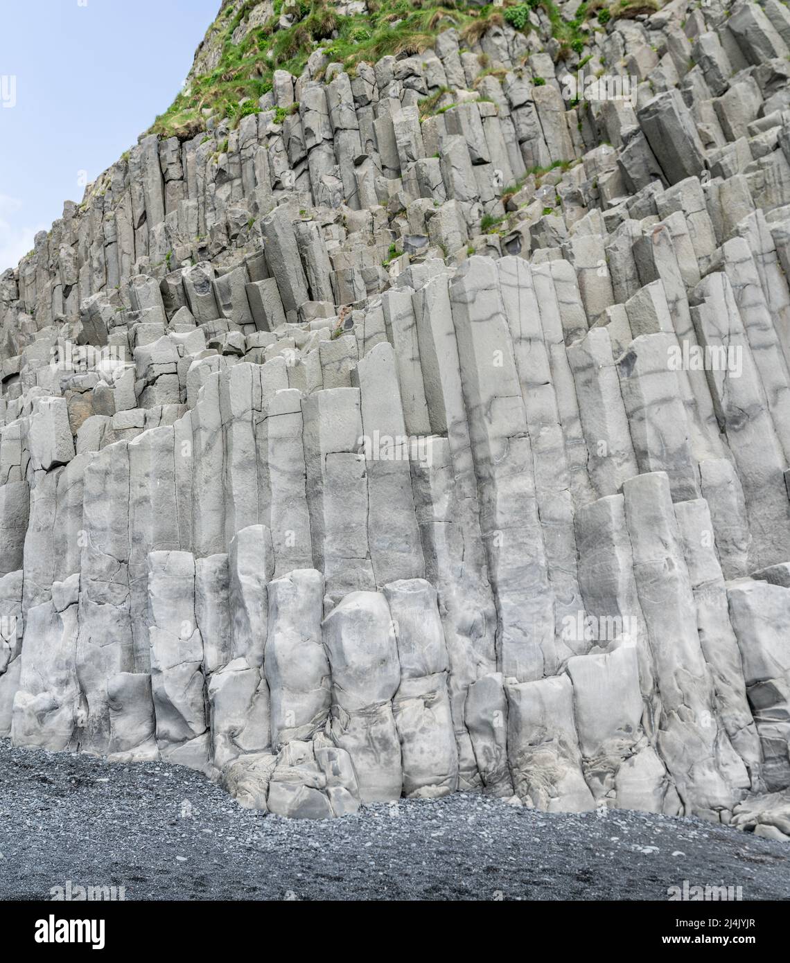 Reynisfjara, Iceland - August 2019: Black sand beach of Reynisfjara and ...